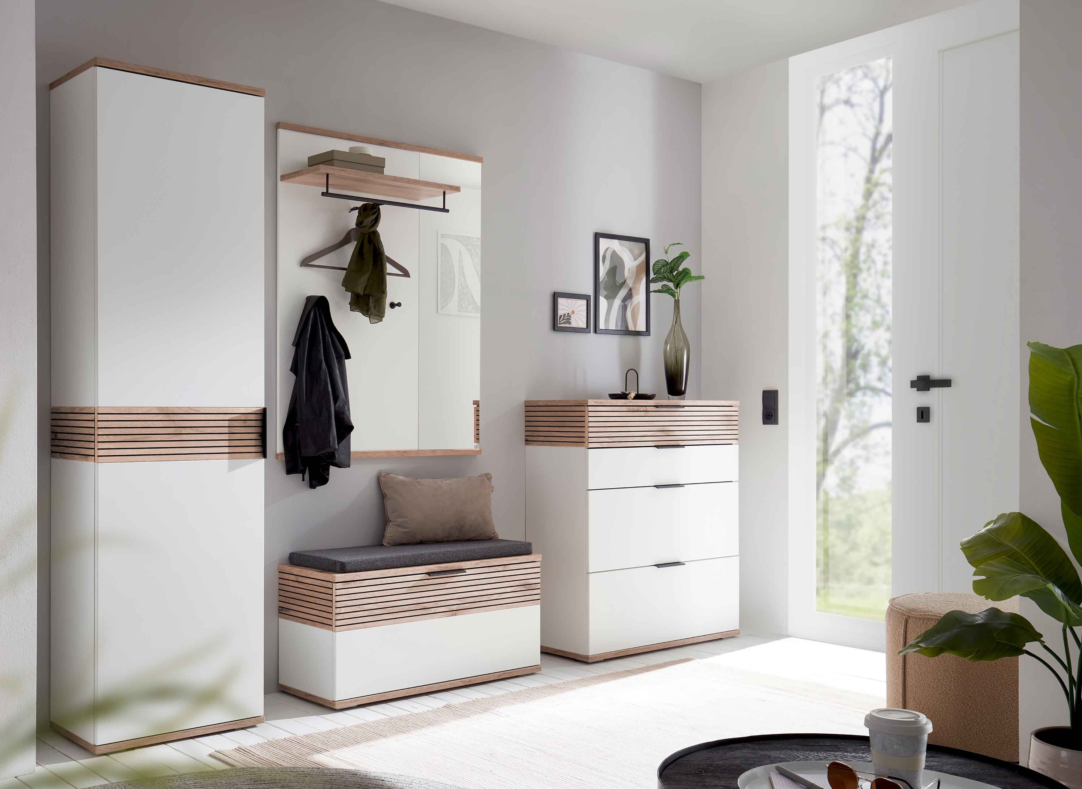 Montello Garderobe weiß Holz | Möbelmeile24